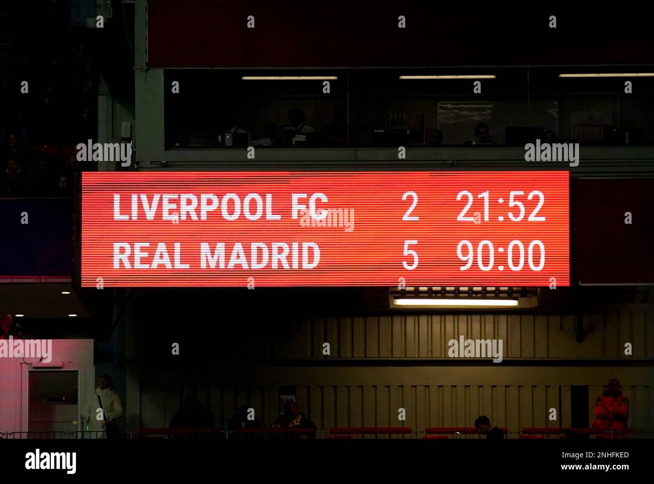 The final score is displayed on screen at the end of the Champions ...