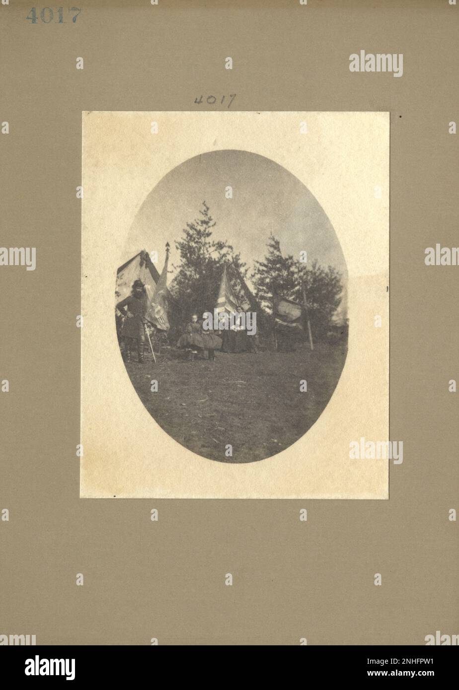 Headquarters, officers in front of tent 19th Century Mathew Brady ...