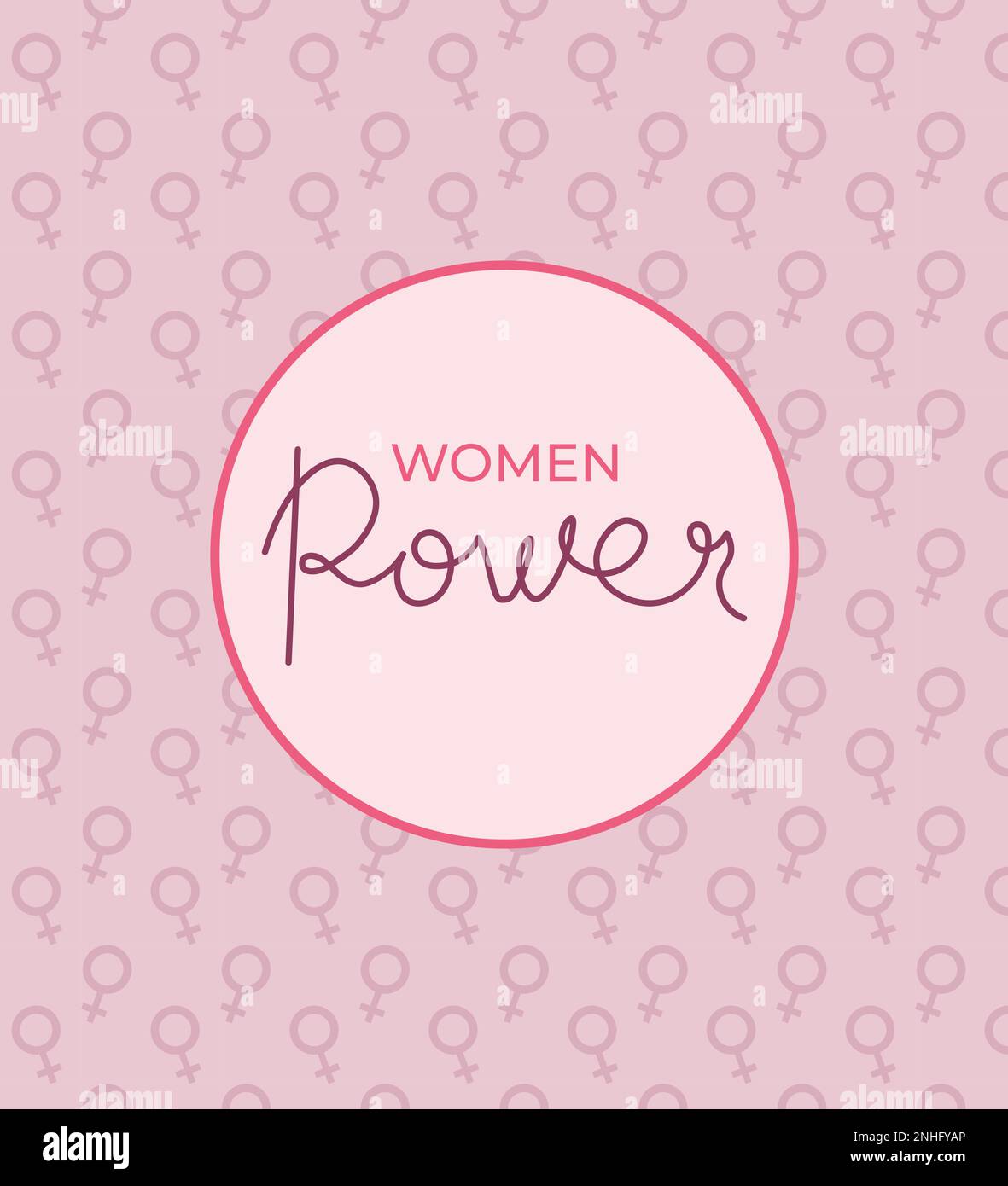 Women Power Lettering On Pattern With Venus Sign Vector Design Concept ...