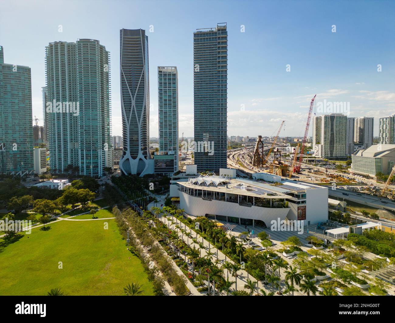 Miami, FL, USA - February 19, 2023: Aerial photo Phillip and Patricia ...