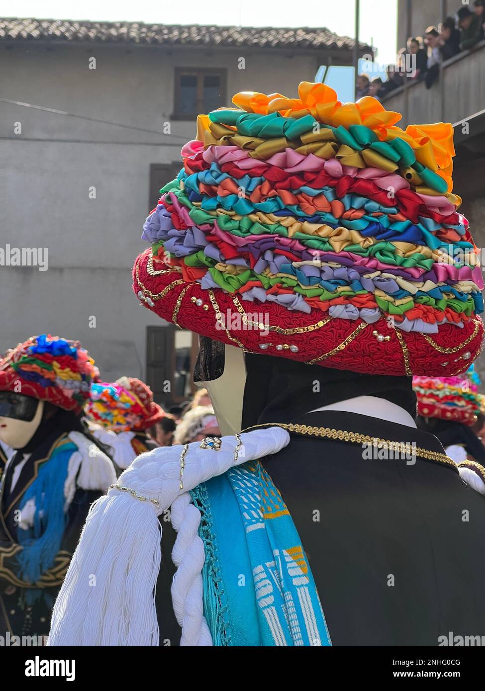 Detail of the Balari costume from Bagolino carnival Stock Photo - Alamy