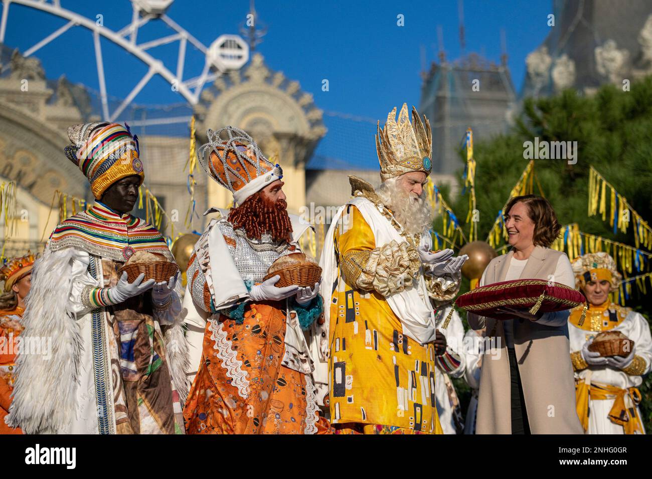 Mayor Ada Colau receives the Three Wise Men at the Port of Barcelona ...