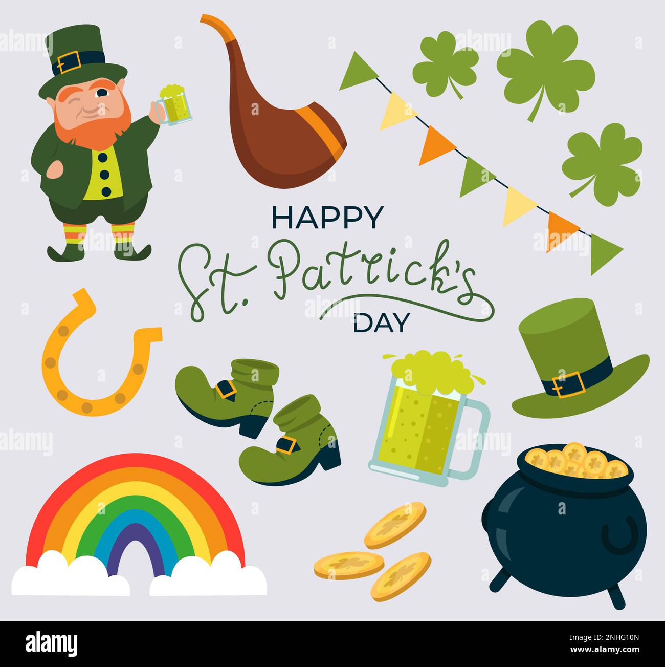 Big Collection Of Design Elements For Irish St Patricks Day Vector ...