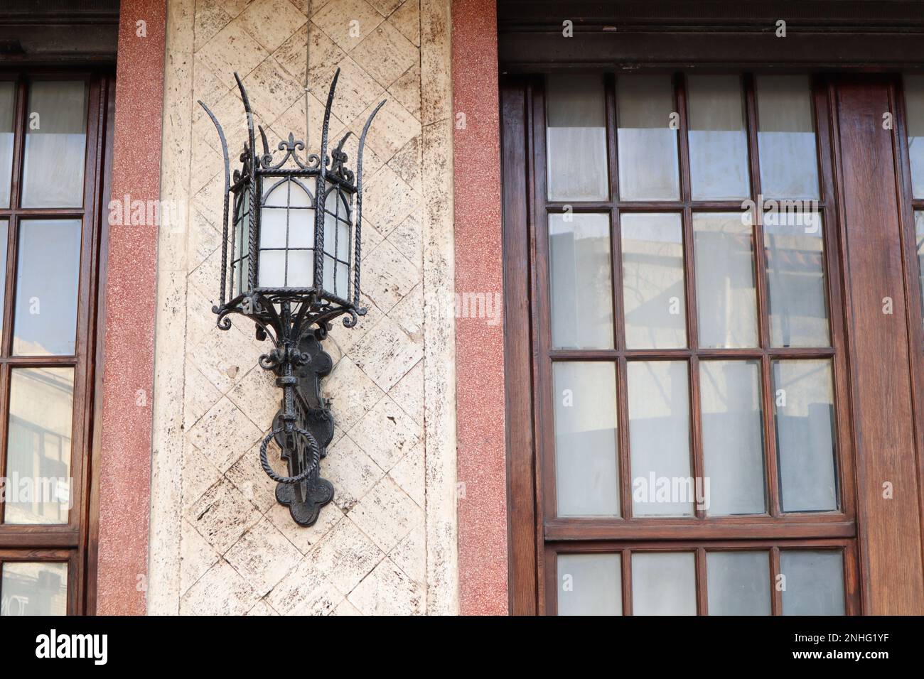 A window with ancient lamp Stock Photo - Alamy