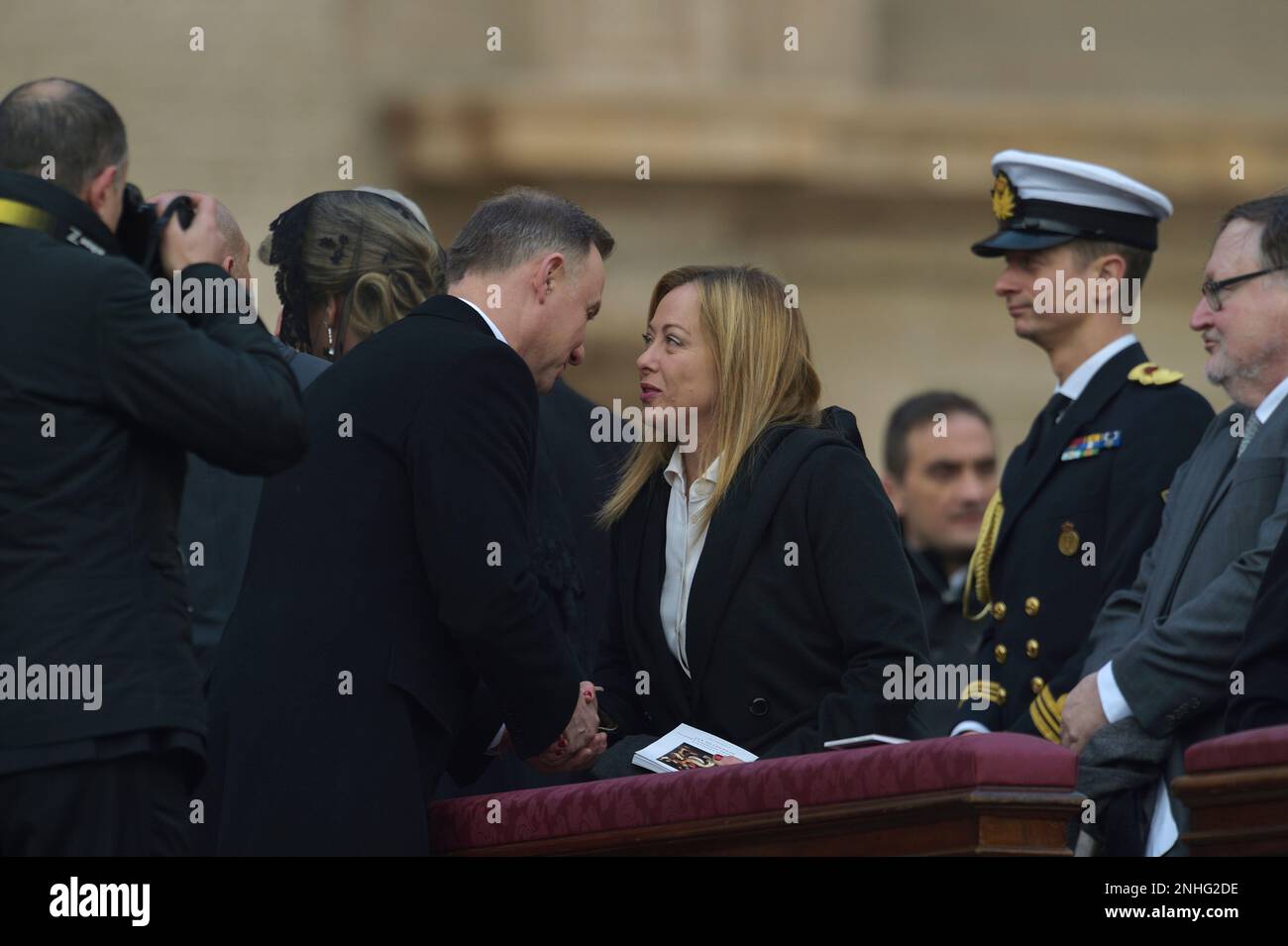 Italian Prime Minister Giorgia Meloni attends the funeral of Pope ...