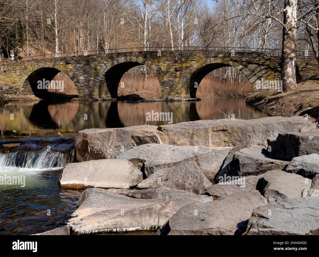 Kenoza Lake, NY - USA - Feb 20, 2023 Three quarter landscape view of ...