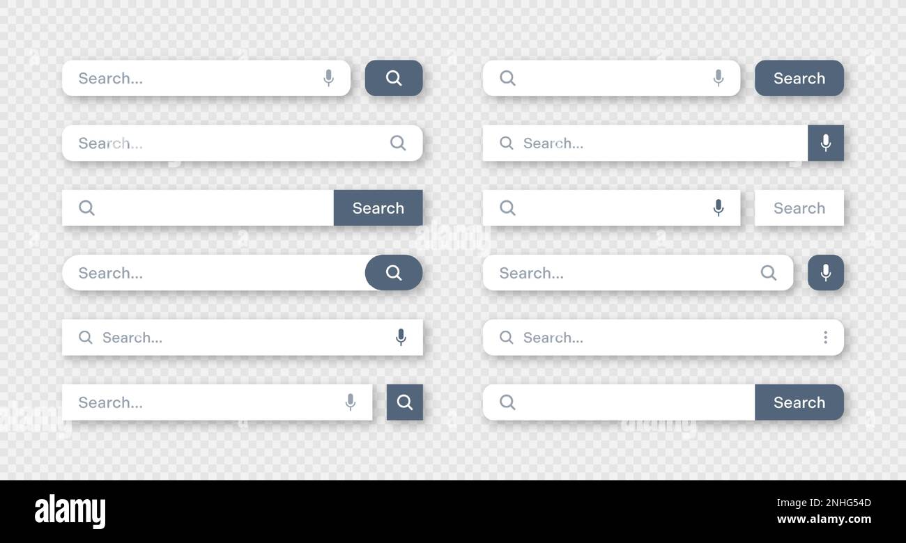Various search bar templates. Internet browser engine with search box ...
