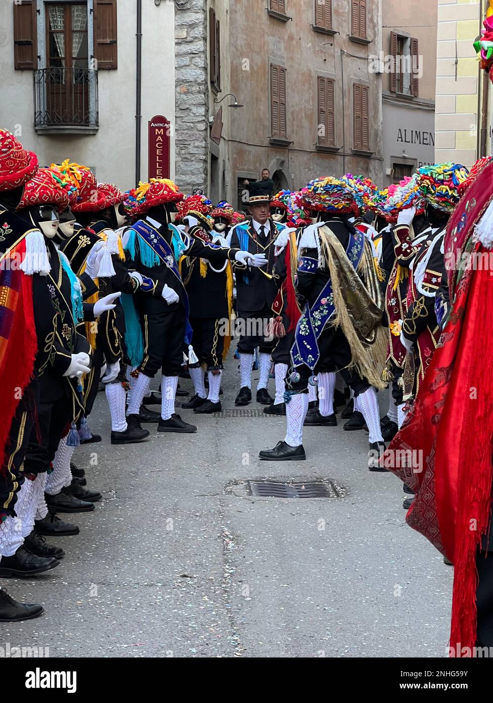 Bagolino carnival, the balari Stock Photo - Alamy