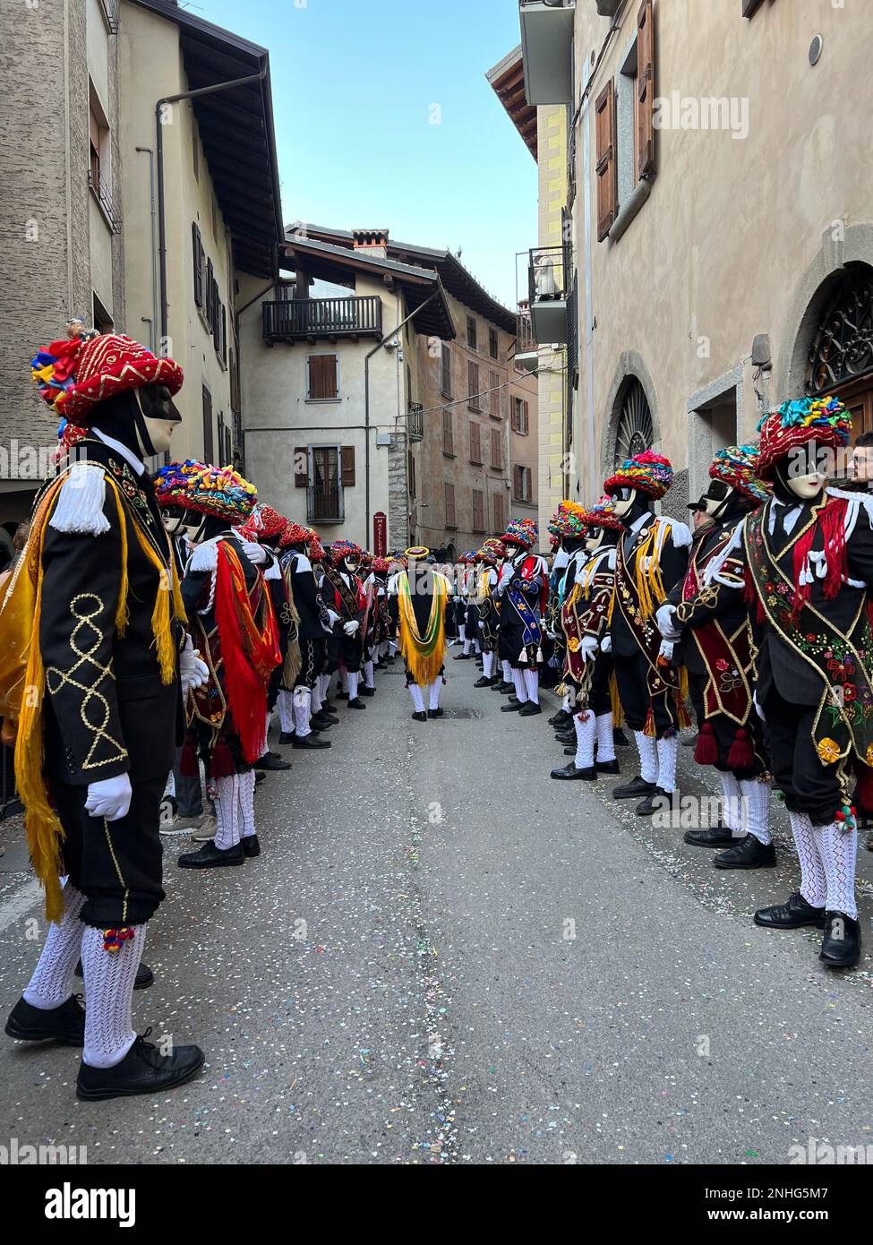 Bagolino carnival, the balari Stock Photo - Alamy