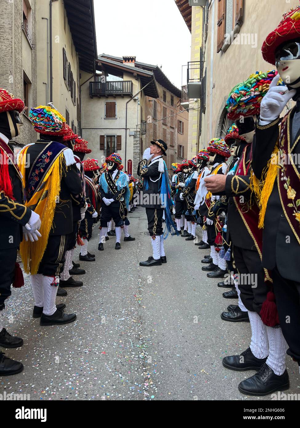 Bagolino carnival, the balari Stock Photo - Alamy