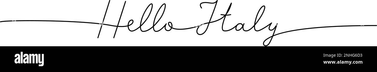 Hello Italy - word with continuous one line. Minimalist drawing of ...