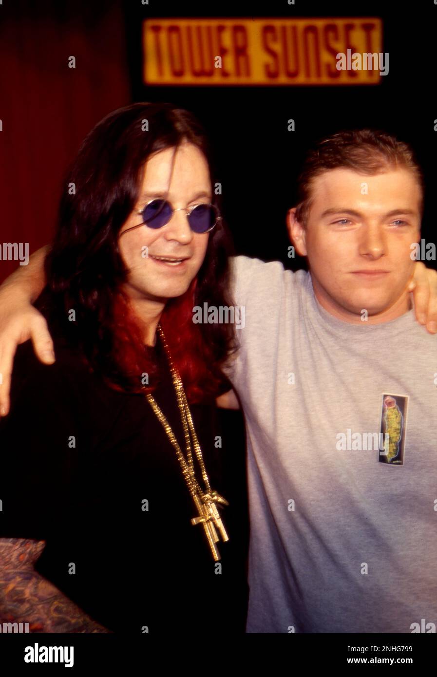 Rock star Ozzy Osbourne greets fans at an event at Tower Records on the ...