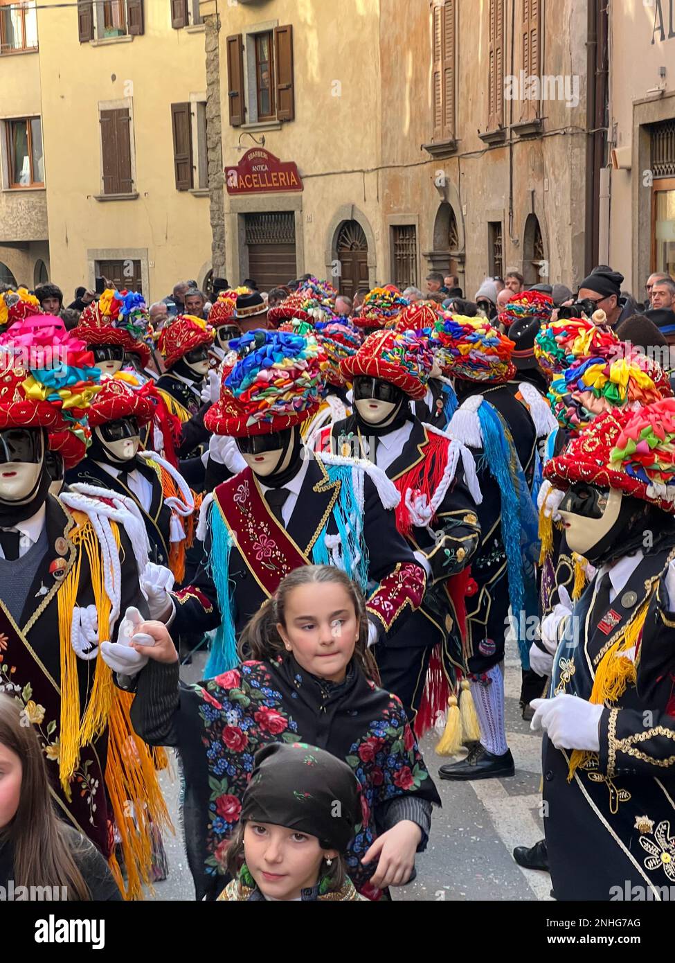 Bagolino carnival, the balari Stock Photo - Alamy