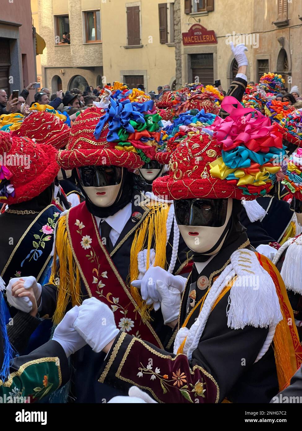 Bagolino carnival, the balari Stock Photo - Alamy