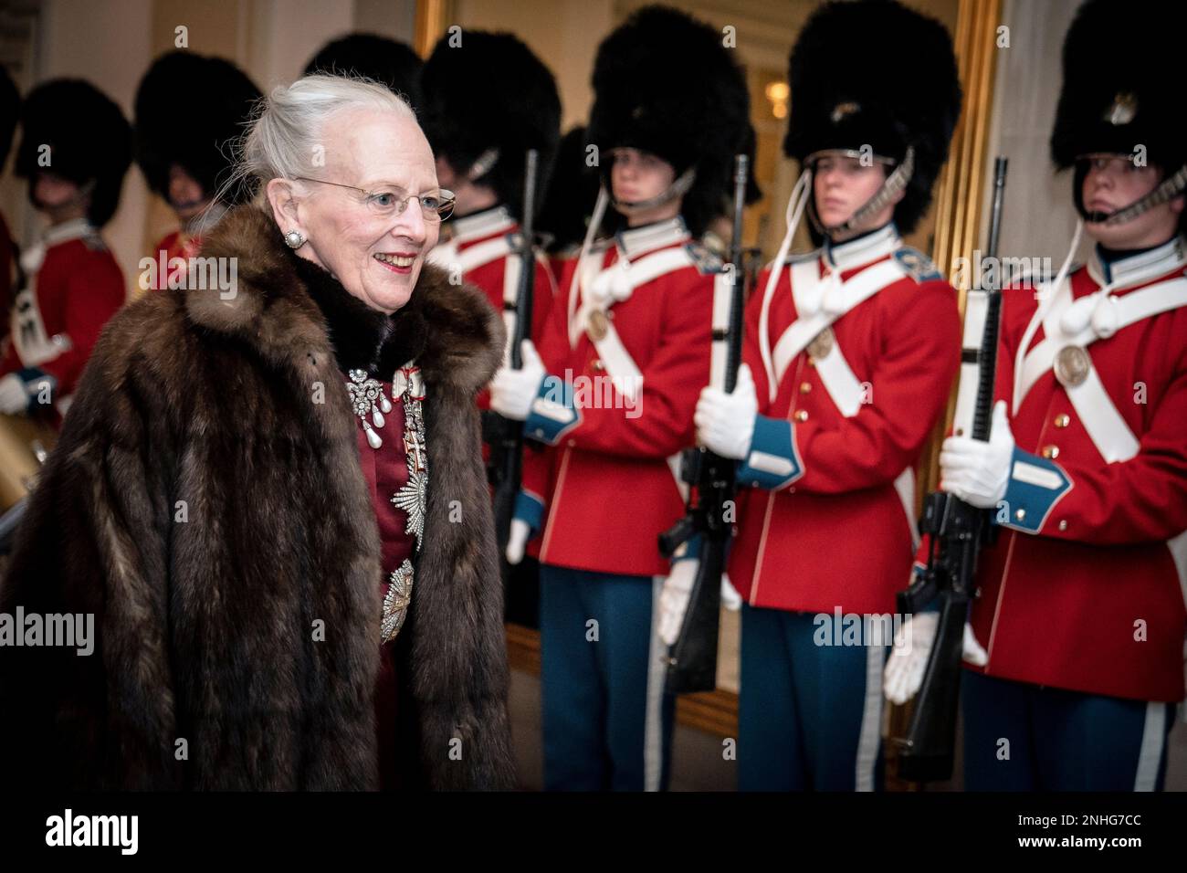 Denmark's Queen Margrethe II arrives for the New Year's levee for ...