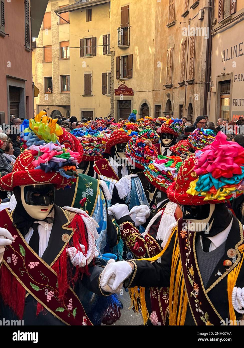 Bagolino carnival, the balari Stock Photo - Alamy