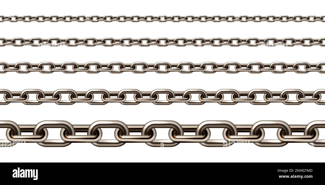Realistic brown metal chain with old rusty links isolated on white ...