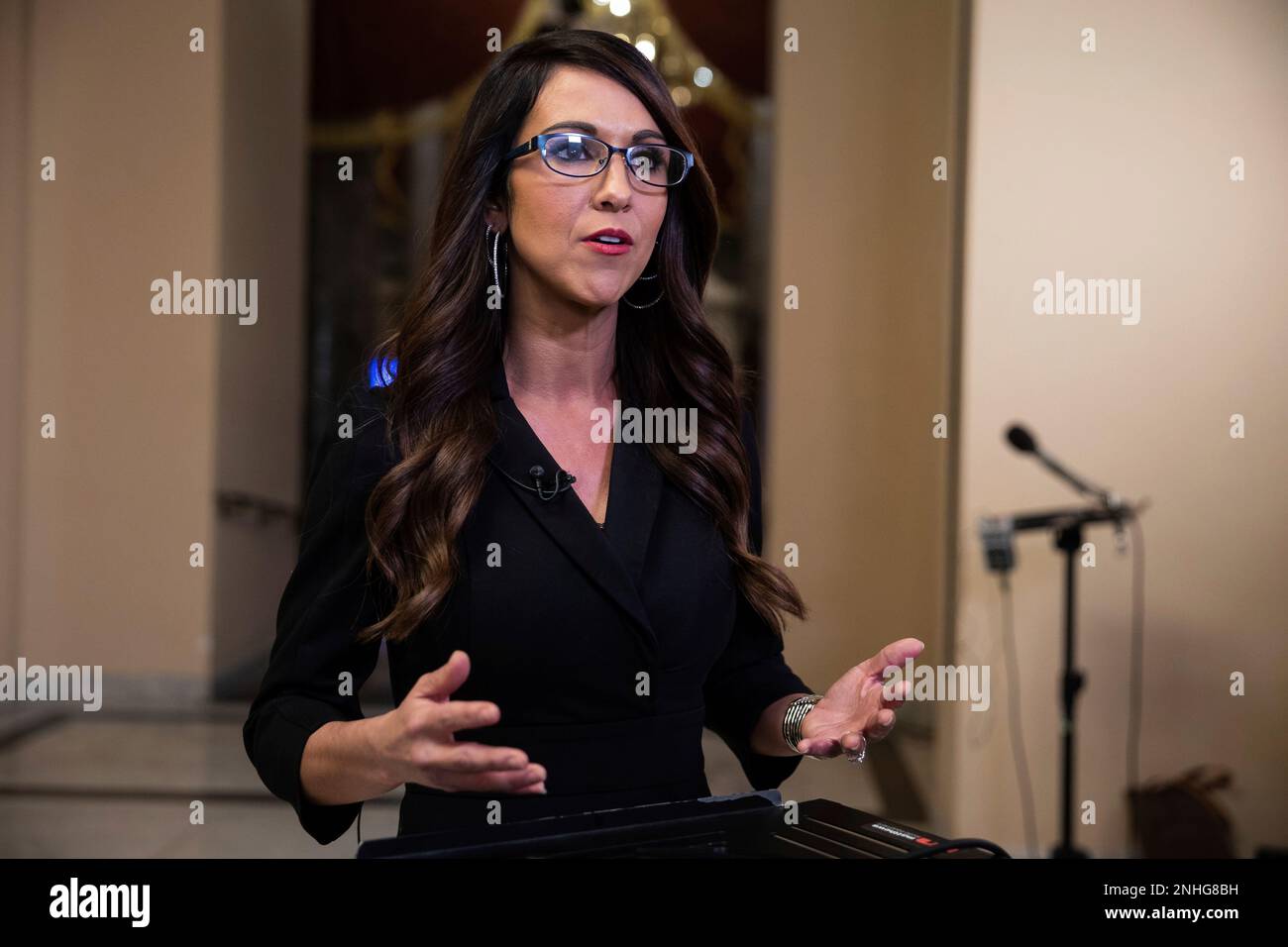 Rep. Lauren Boebert (R-Colo.) gives an interview at the U.S. Capitol ...