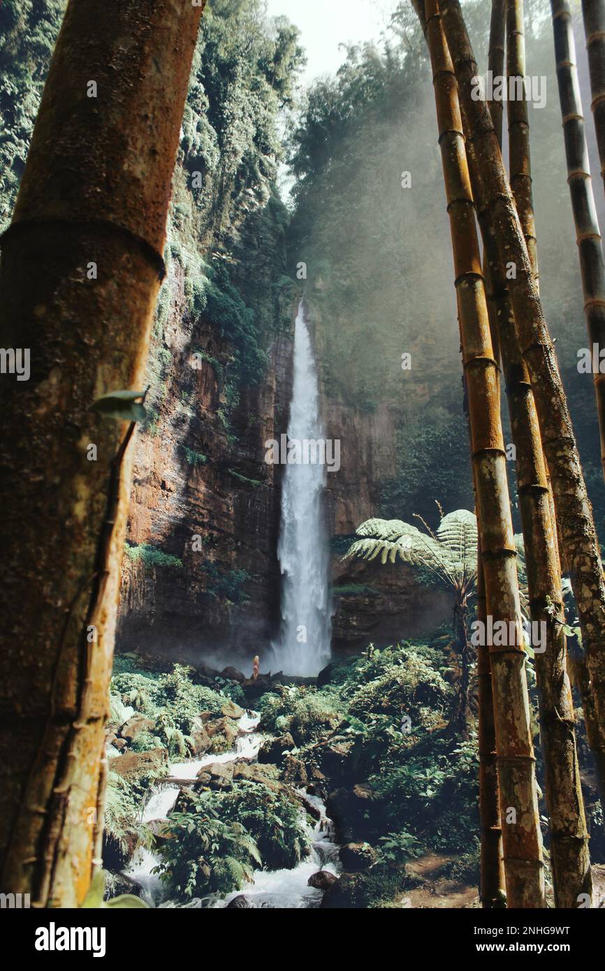 Air Terjun Kapas Biru waterfall, Mulyoarjo, Java, Indonesia Stock Photo ...