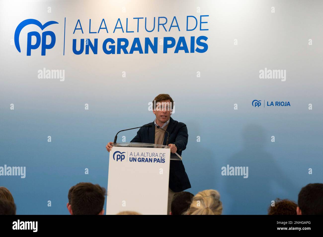 The mayor of Madrid, José Luis Martínez-Almeida, speaks at a public ...