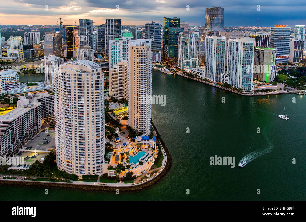 Brickell Key and Downtown,Mandarin Oriental and Intercontinental Hotel ...