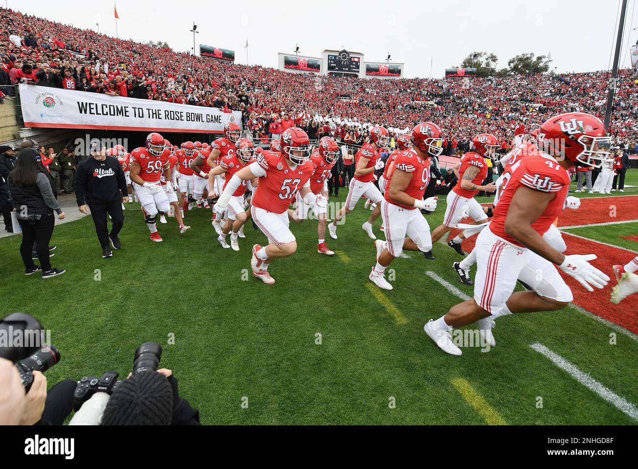 PASADENA, CA - JANUARY 02: Utah Utes football players head onto the ...