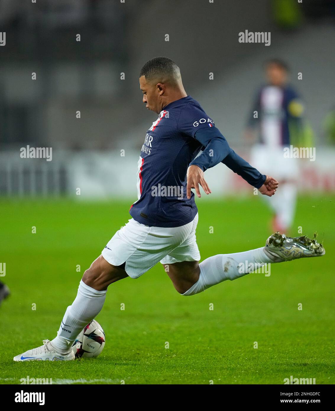 LENS, FRANCE - JANUARY 1: Kylian Mbappe (7) during the French Ligue 1 ...