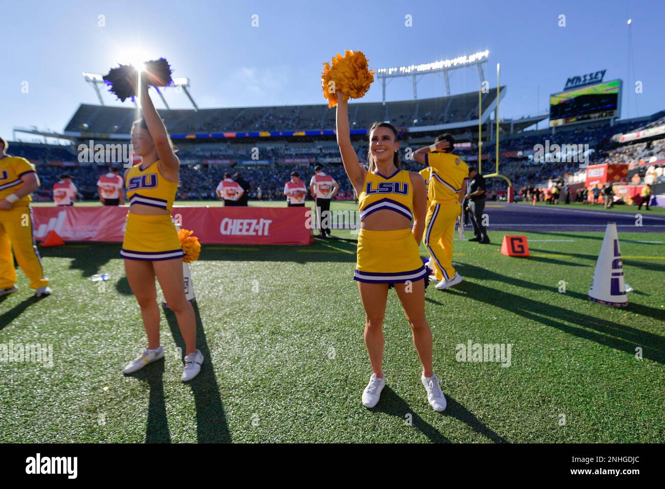 Orlando Fl January 02 Lsu Cheerleaders Perform During The Cheez It