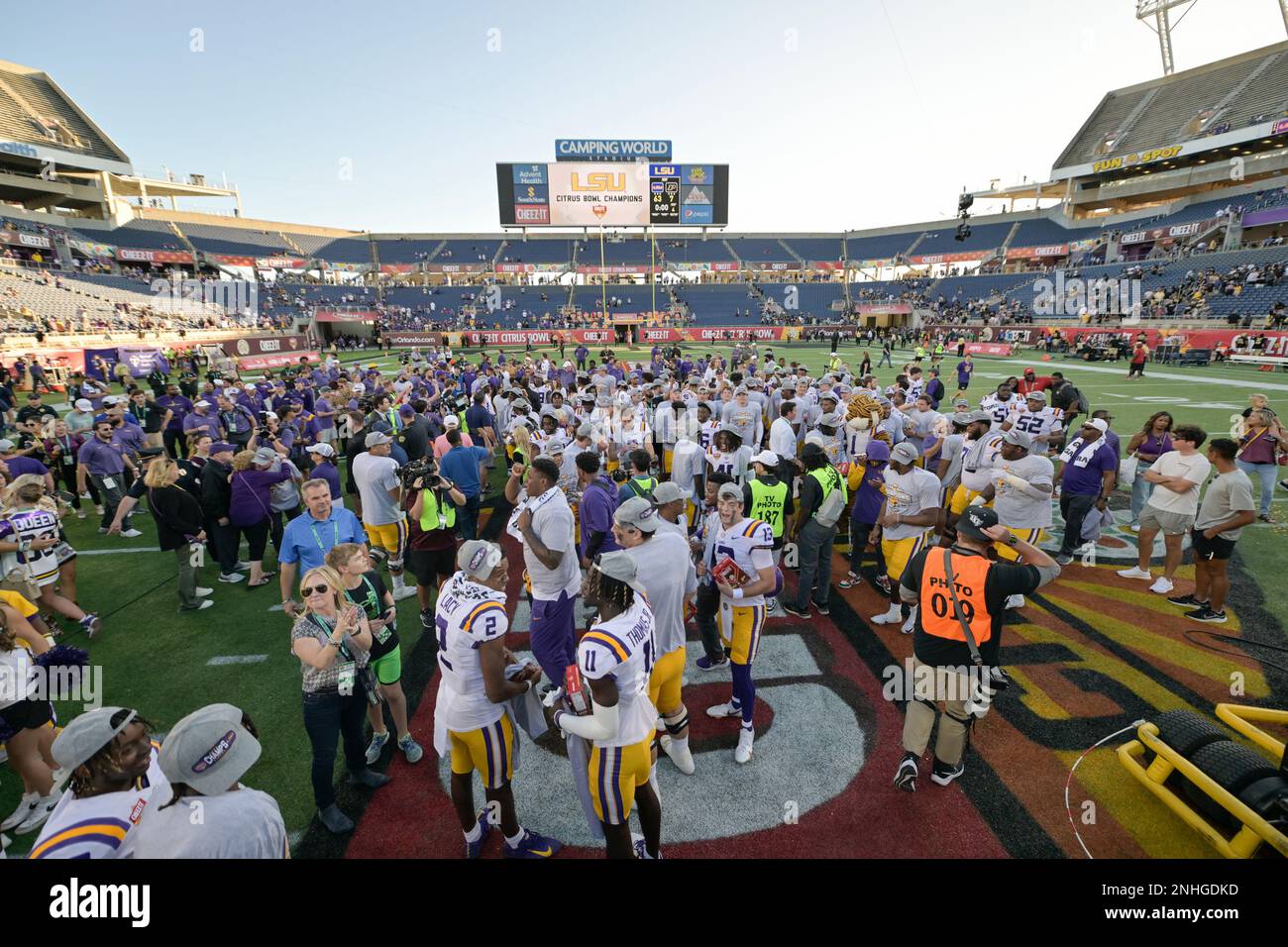 Orlando Fl January 02 Lsu Celebrate Their Victory Following The