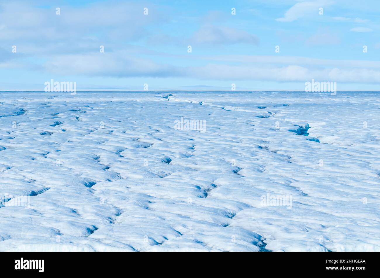 Water running off the arctic ice shelf off the Svalbard Islands of ...