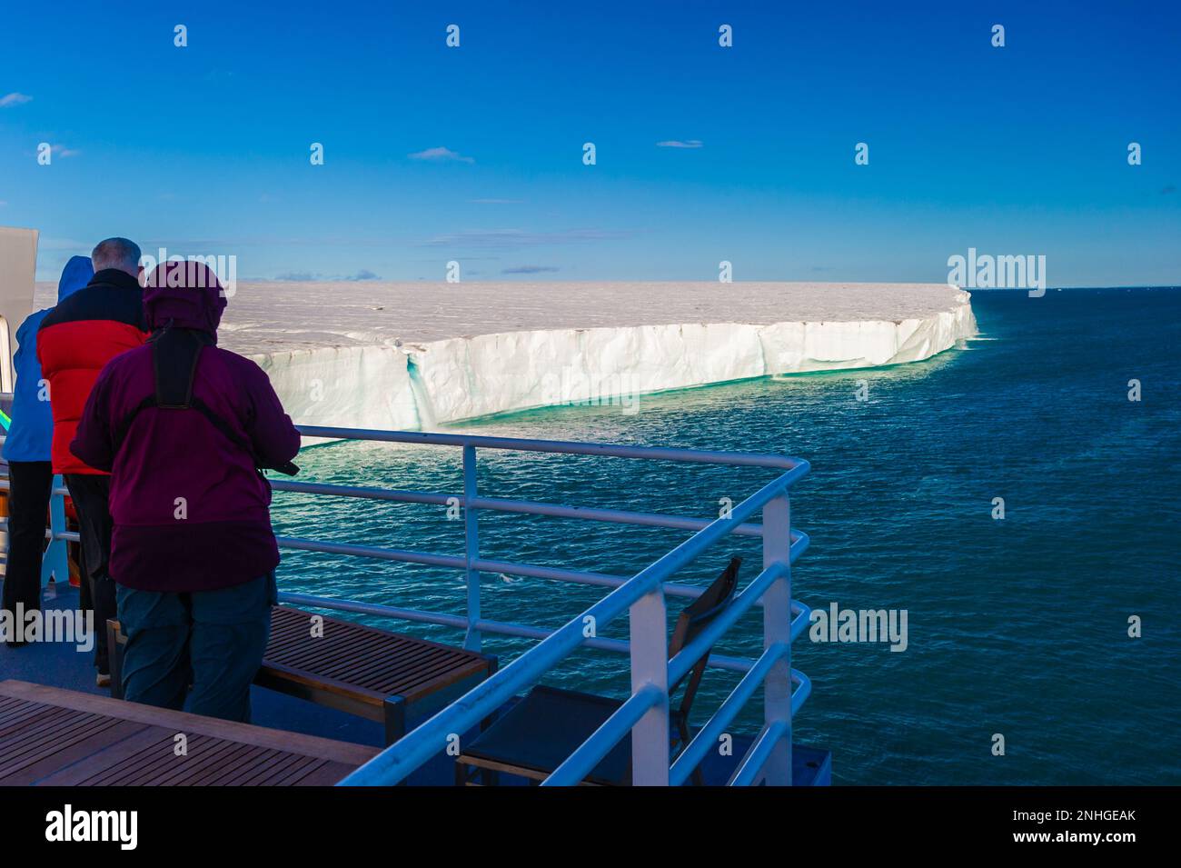 Water running off the arctic ice shelf off the Svalbard Islands of ...