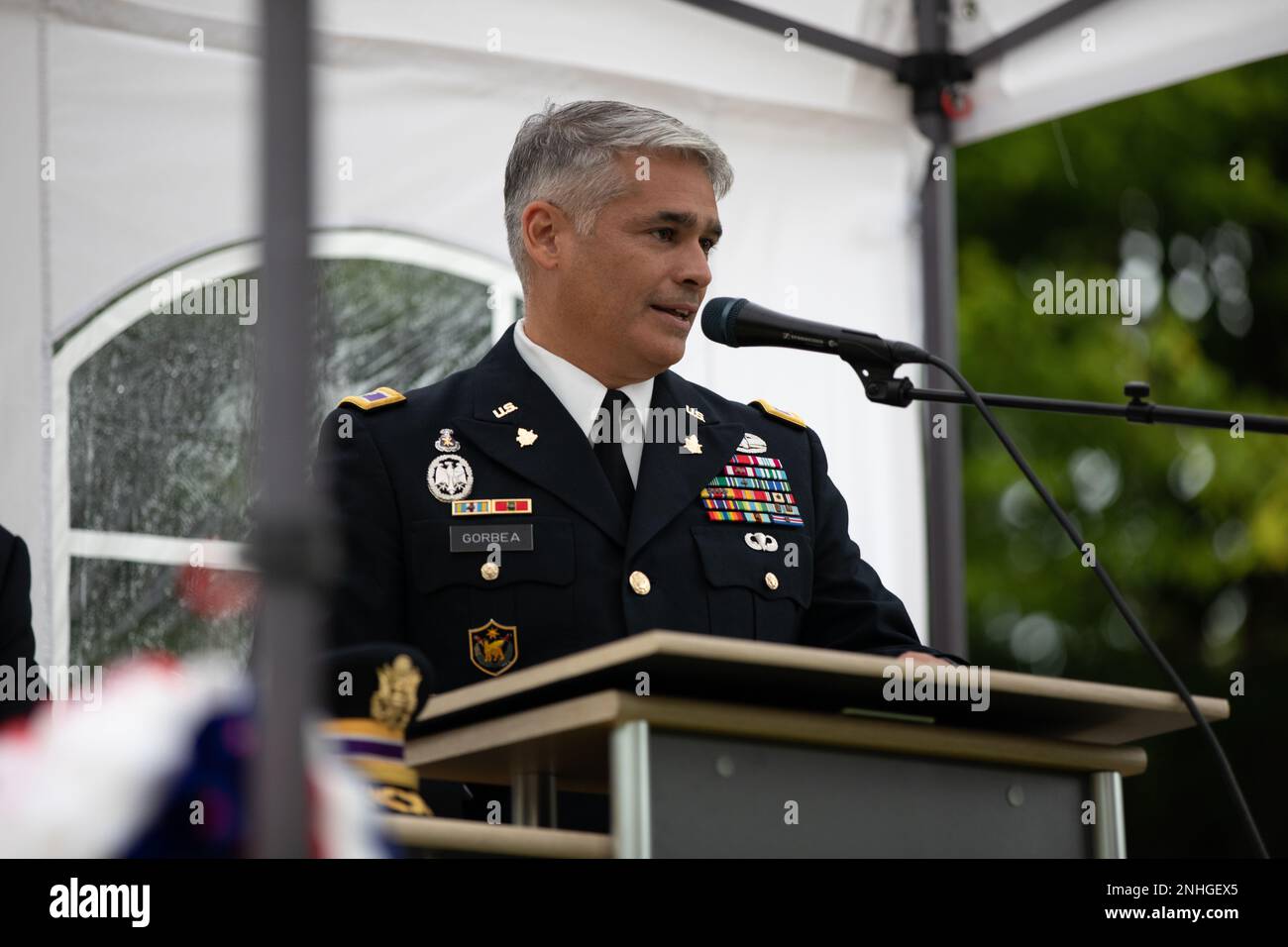 U.S. Army Col. Carlos Gorbea, 163rd Regional Support Group commander ...