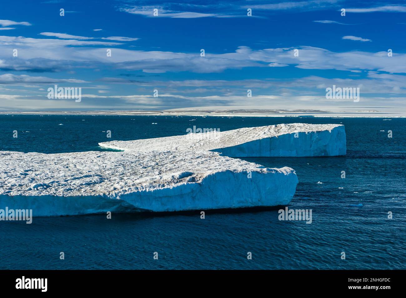 Water running off the arctic ice shelf off the Svalbard Islands of ...