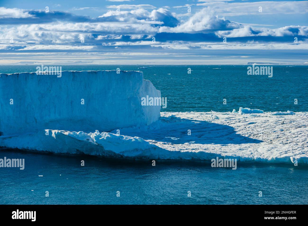 Water running off the arctic ice shelf off the Svalbard Islands of ...