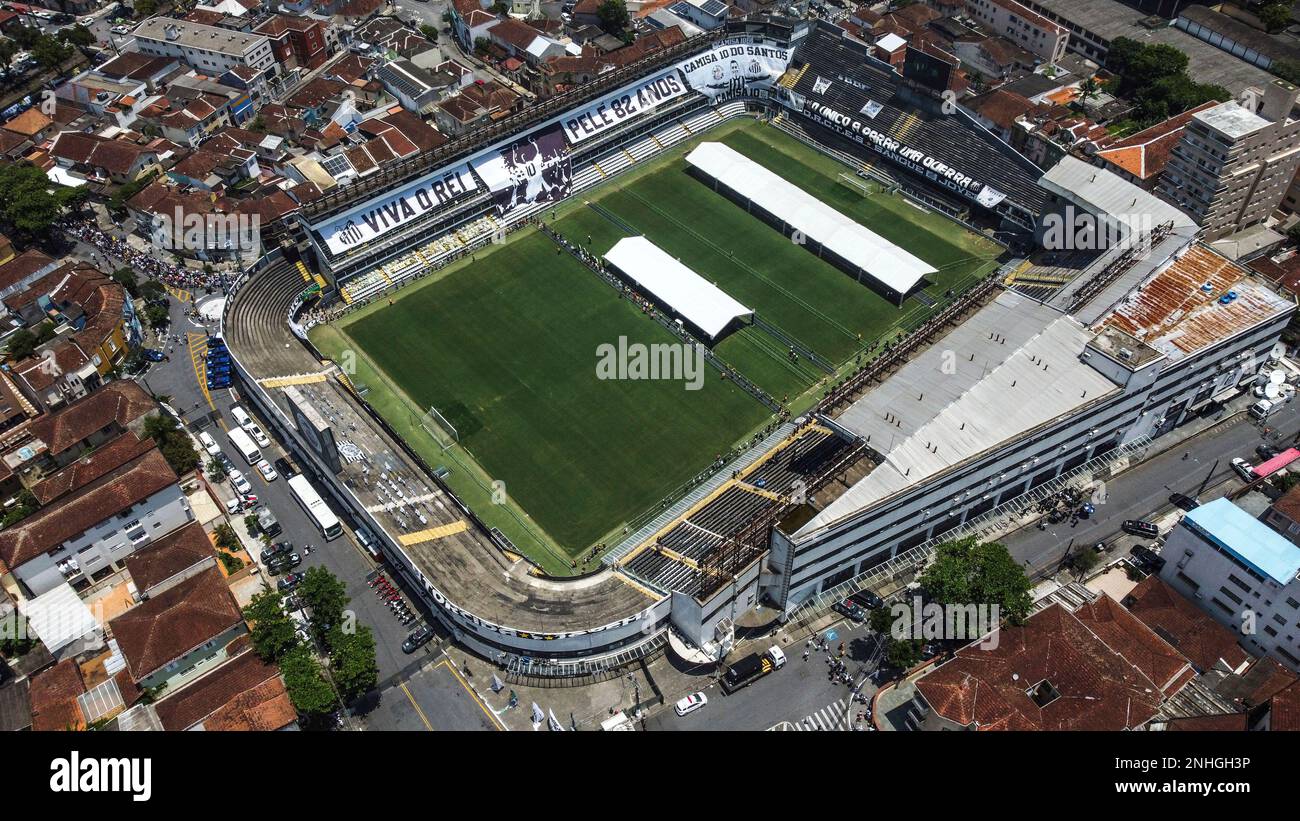 SP - Santos - 01/02/2023 - PELE, VELORIO - Aerial view during Pele's ...
