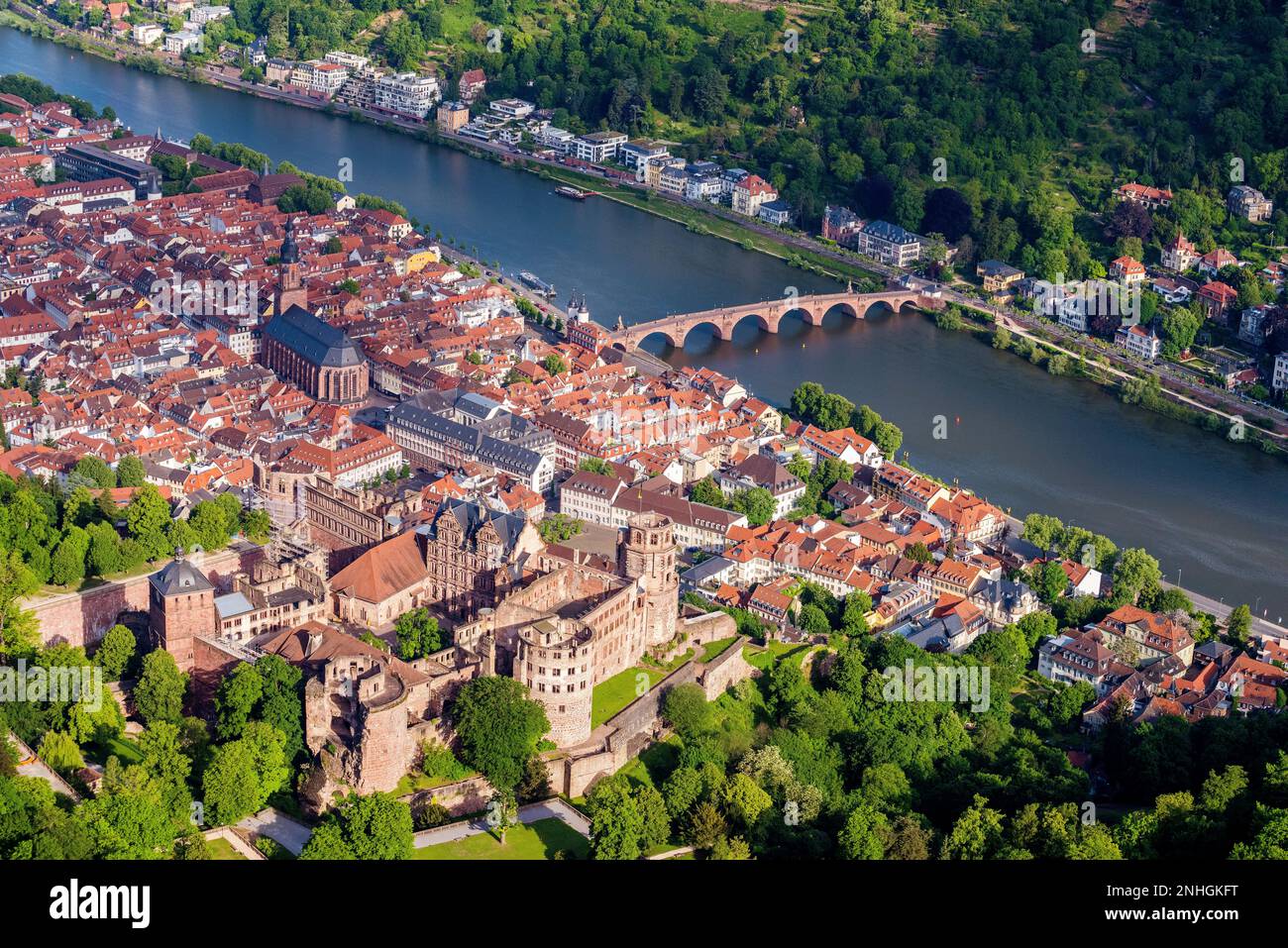 Heidelberg Schloss, Heidelberg Aerial View Baden Wuerttemberg Germany Stock Photo - Alamy