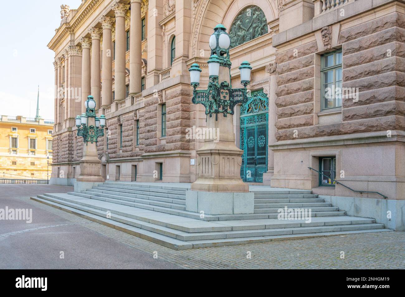 Detailed view of Entrace door to Parliament House, Swedish ...