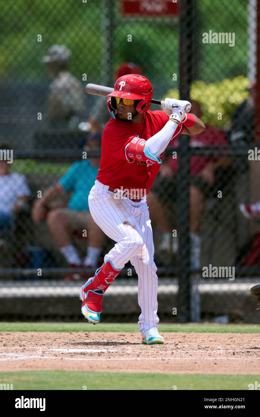 FCL Phillies Luis Garcia (5) bats during a Florida Complex League ...