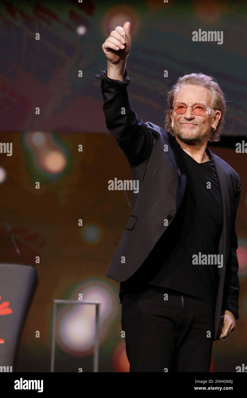 „U2“ Singer Bono on stage at Honorary Golden Bear Award and homage for ...