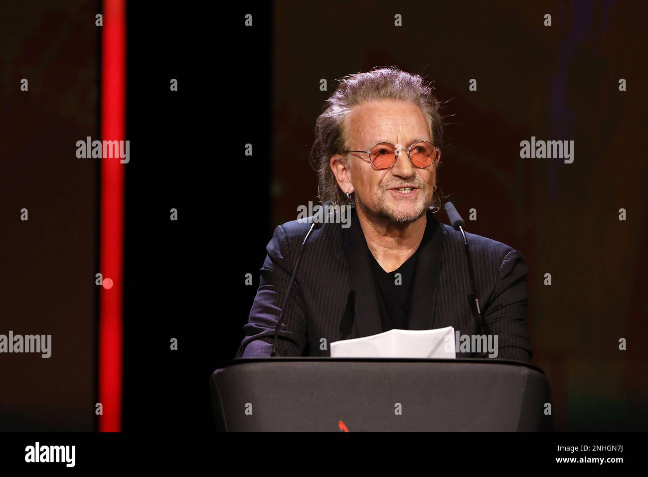 „U2“ Singer Bono on stage at Honorary Golden Bear Award and homage for ...