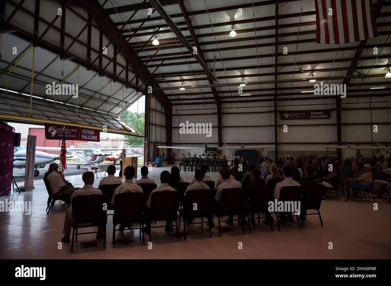 Col. Bryan Preece, 130th Airlift Wing Commander, speaks at the Summer U ...