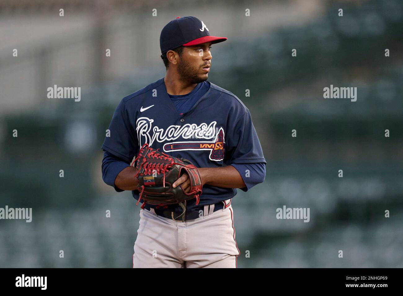 FCL Braves pitcher Efrain Polanco (50) during a Florida Complex League ...