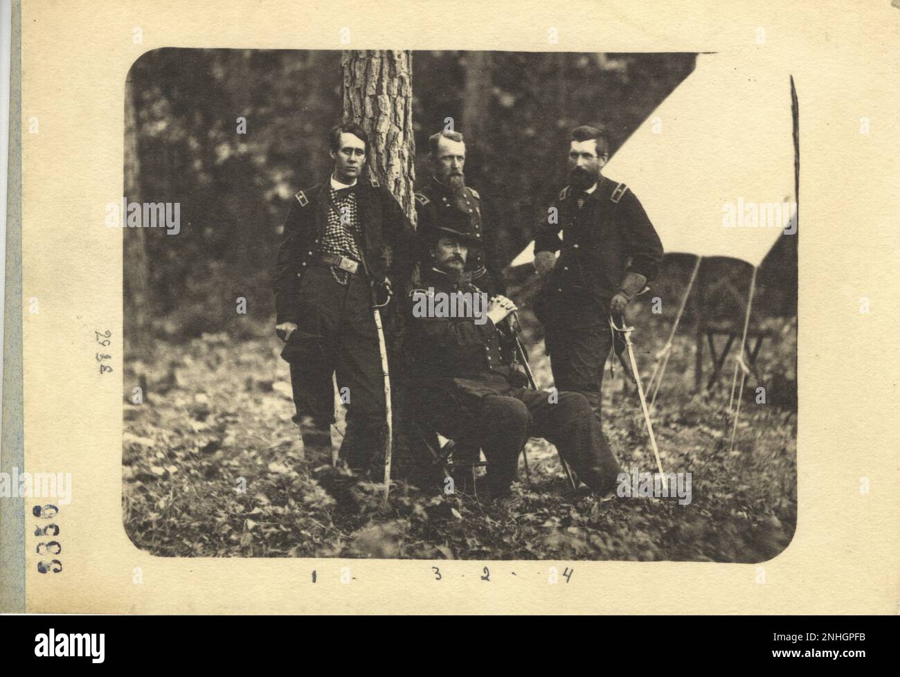 Gen. Wilfred S. Hancock and Generals Francis C. Barlow, David B. Birney ...