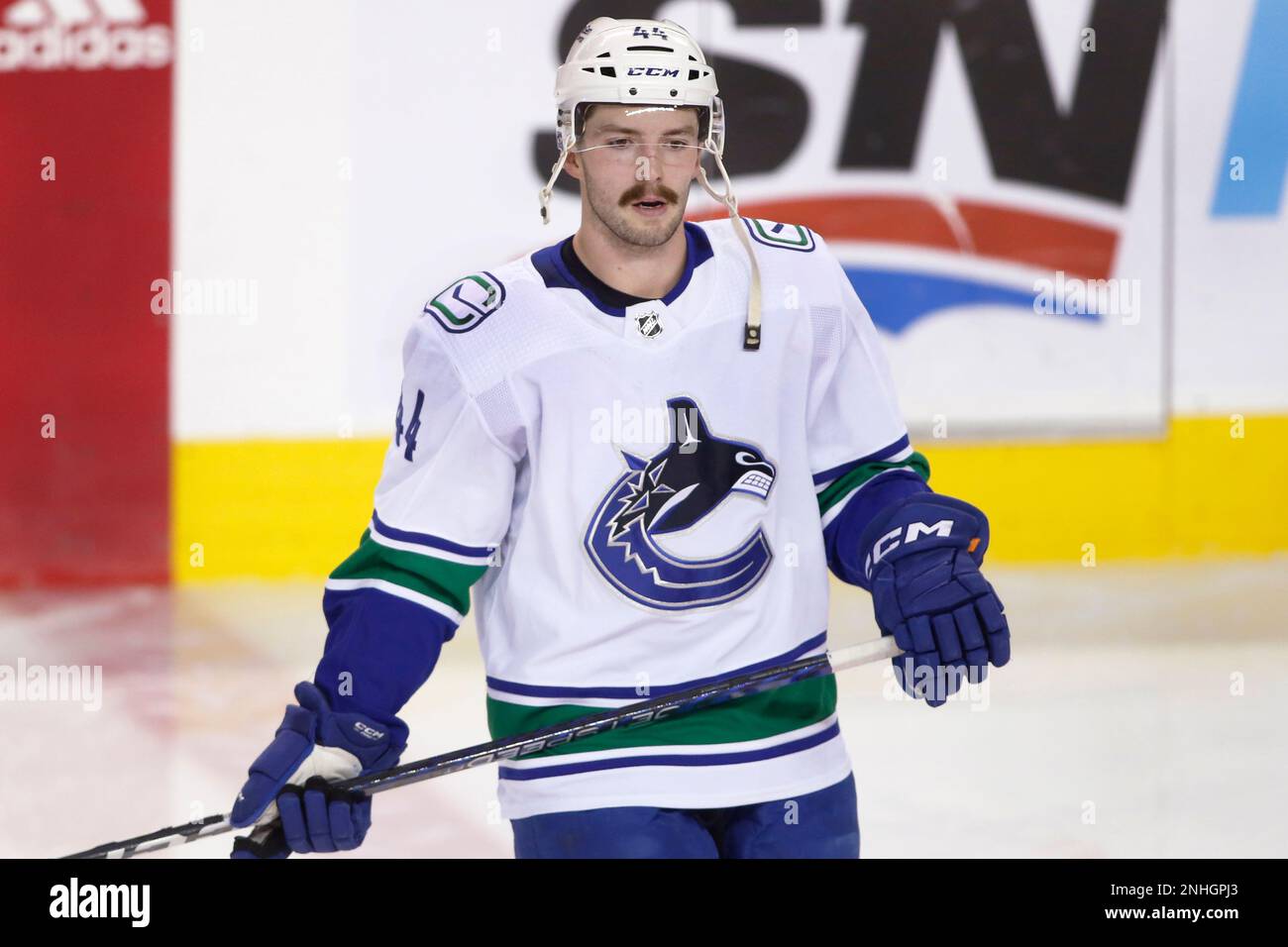 NHL profile photo on Vancouver Canucks player Kyle Burroughs at a game ...