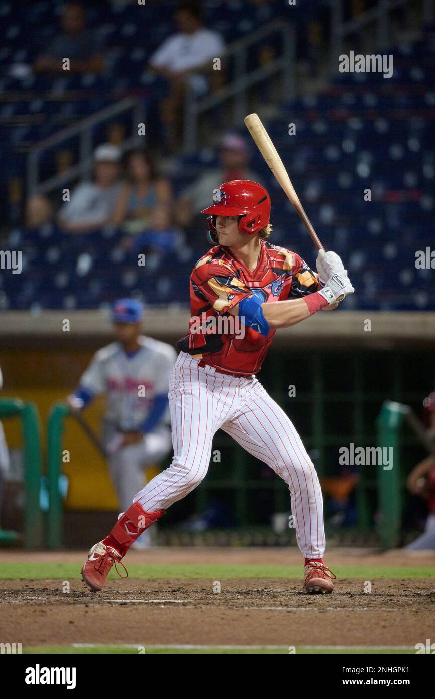 Clearwater Threshers Caleb Ricketts (13) bats during a Florida State ...