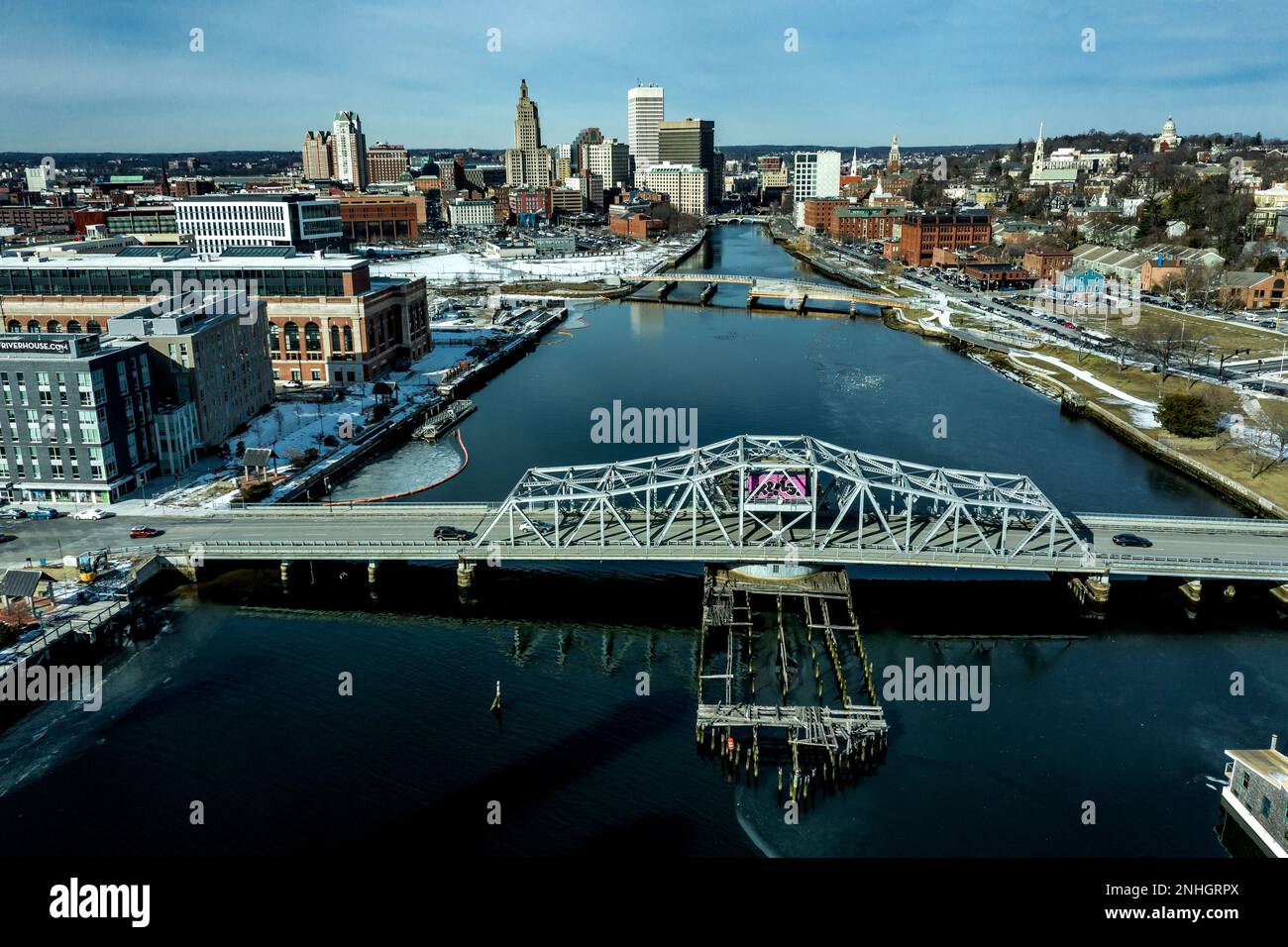 Aerial view of Providence, Rhode Island in winter Stock Photo - Alamy