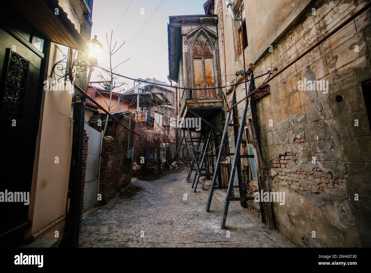 Old shabby houses in the slum district Stock Photo - Alamy