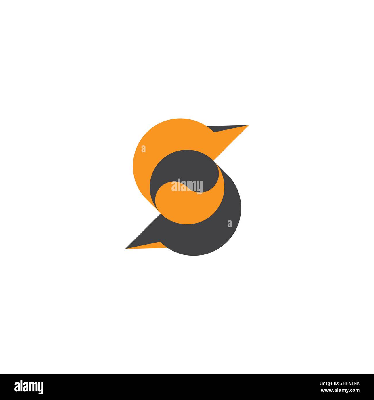 letter s round curves simple geometric movement logo vector Stock ...