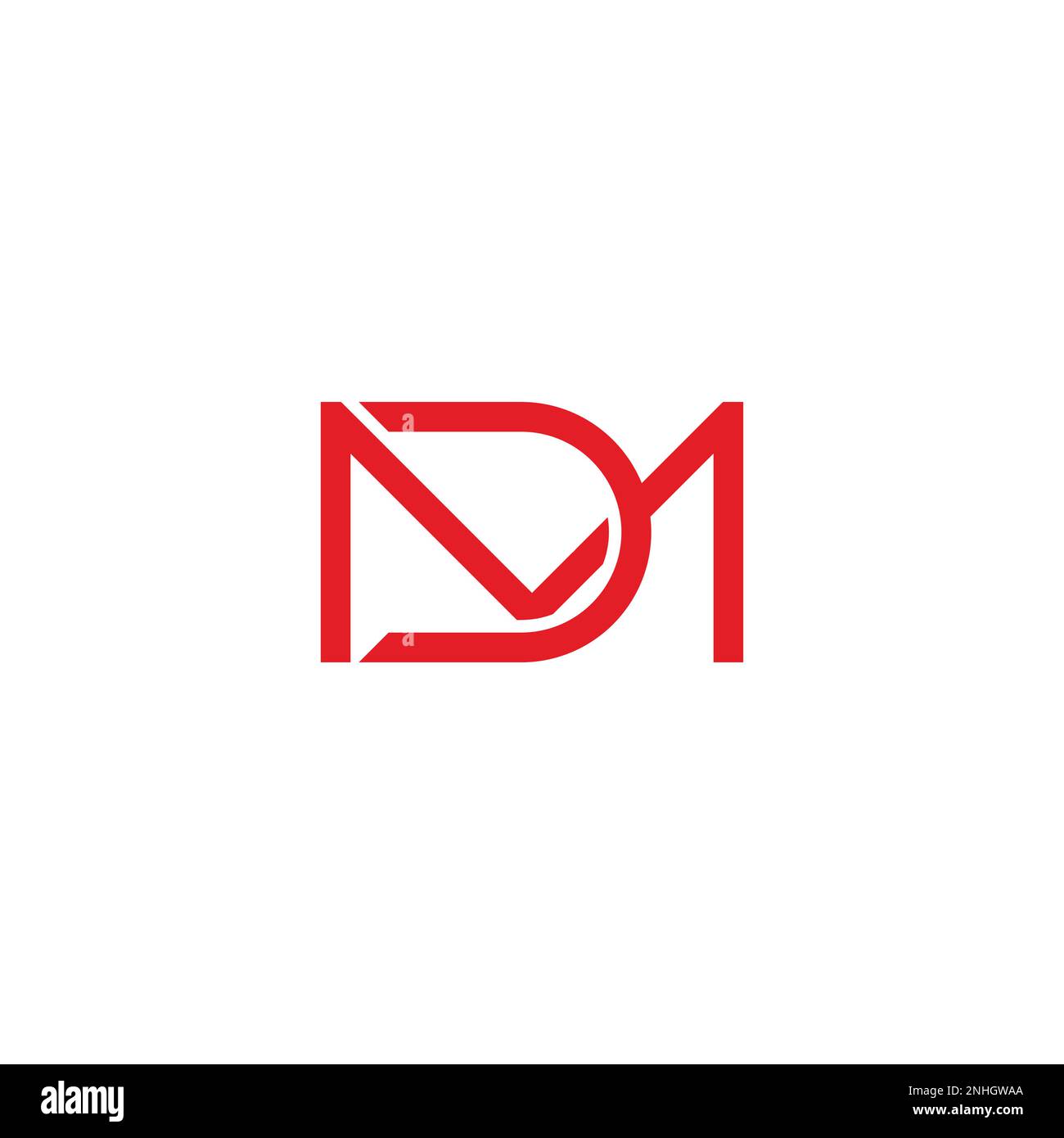 letter dm red linked geometric line logo vector Stock Vector Image ...