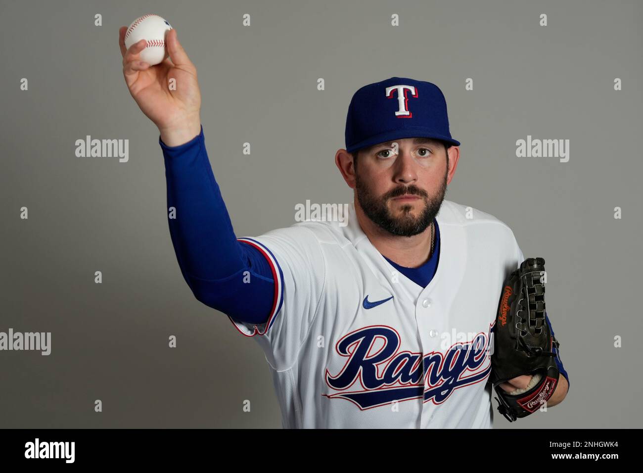 This is a 2023 photo of Dominic Leone of the Texas Rangers baseball ...